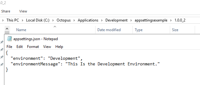 Variables for appsettings.SomeEnvironment.json - Octopus Server ...