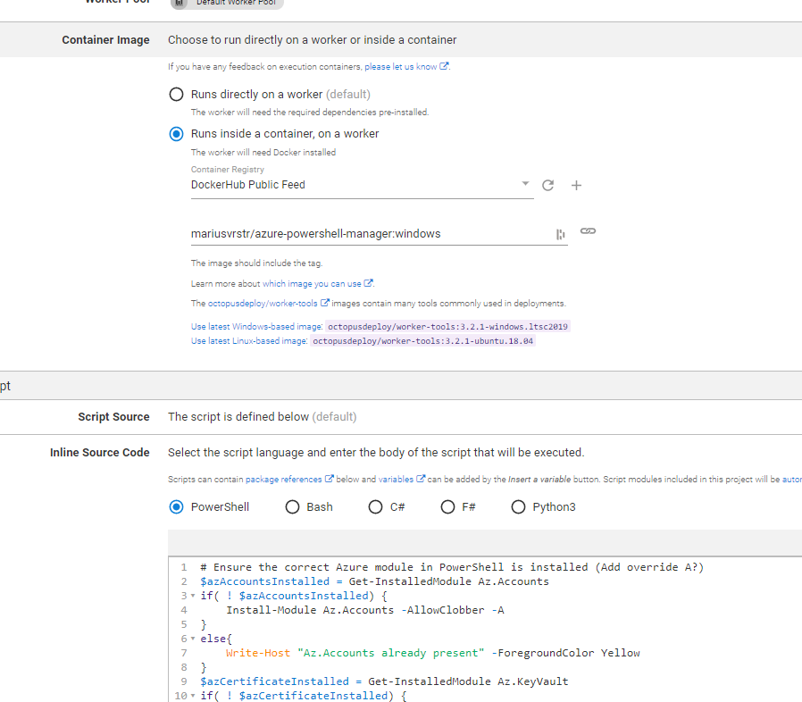 Running Azure specific PowerShell Scripts (Connect-AzAccount) - Octopus ...